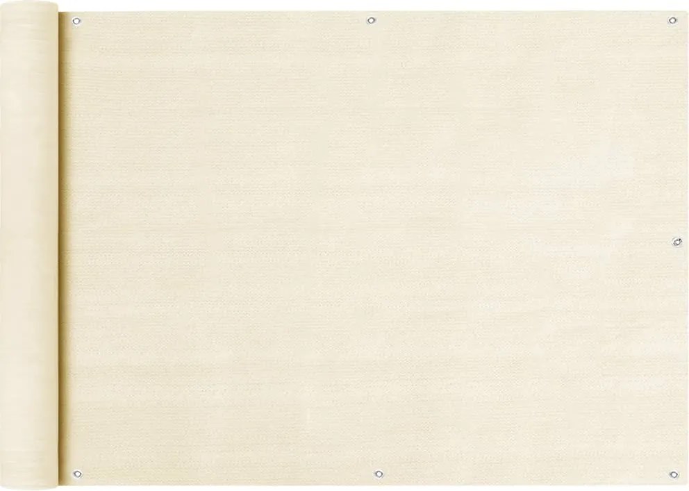 Balkonová zástěna krémová 75 x 400 cm HDPE 310921