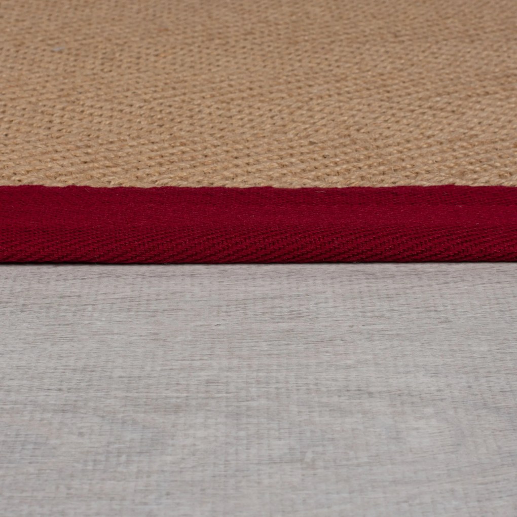 Kusový koberec Herringbone Border Kira Red, 200x290, béžová, chodba / predsieň, Flair Rugs