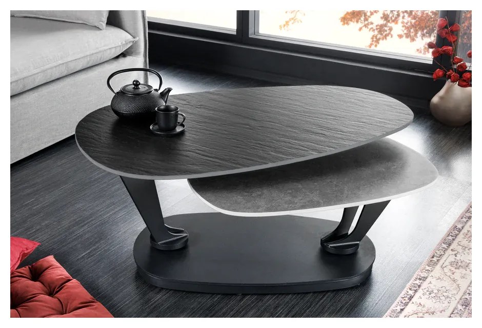 Massive home | Konferenční stolek MOVEMENT GREY 160 CM keramika otočný