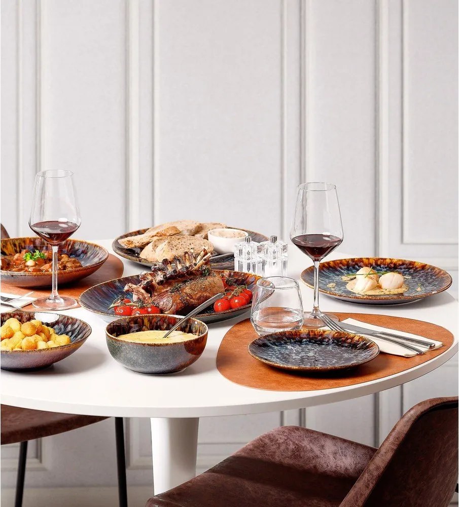 Hnědý hluboký porcelánový talíř ø 26 cm Resto – BonBistro