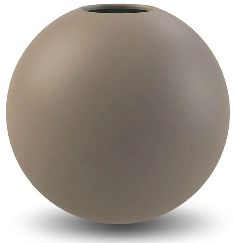 COOEE Design Kulatá váza Ball Mud 10 cm, hnědá barva, keramika