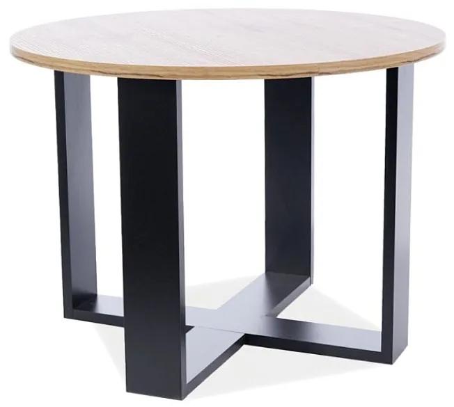TRENDY EGOD konferenční stolek kulatý, dub wotan/černá