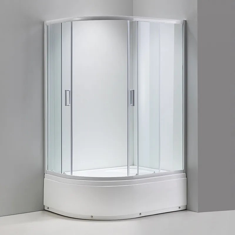 BPS-koupelny Asymetrický sprchový kout MAJA WH L 115x85 cm levý, bílý/transparent v setu s hlubokou sprchovou vaničkou