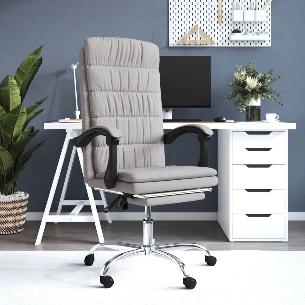 Polohovací kancelářská židle taupe textil - Default Title