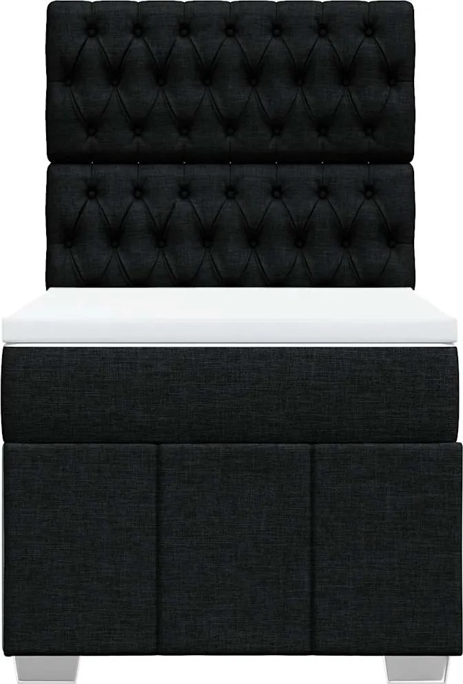 Box spring postel s matrací černá 90x200 cm textil 3293860