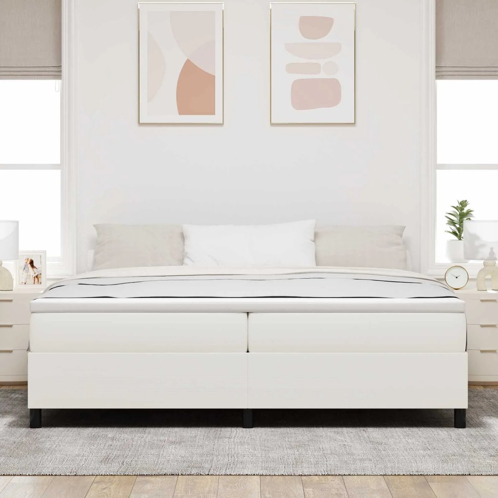 Rám platformy Krémová 200 x 200 cm Žebrovaná látka 3337429