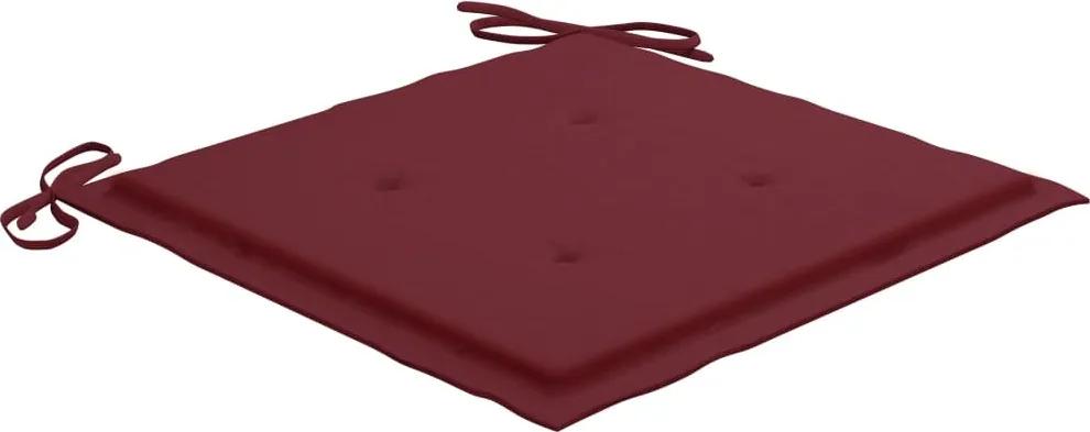 vidaXL Zahradní židle s poduškami 4 ks masivní akáciové dřevo [3061186] Barva: Vzor červená kostka