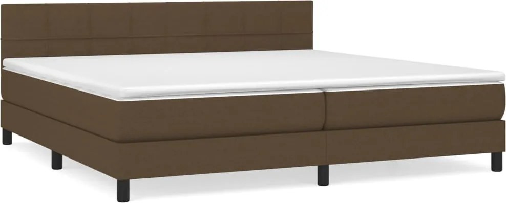 Box spring postel s matrací tmavě hnědá 200x200 cm textil 3140084