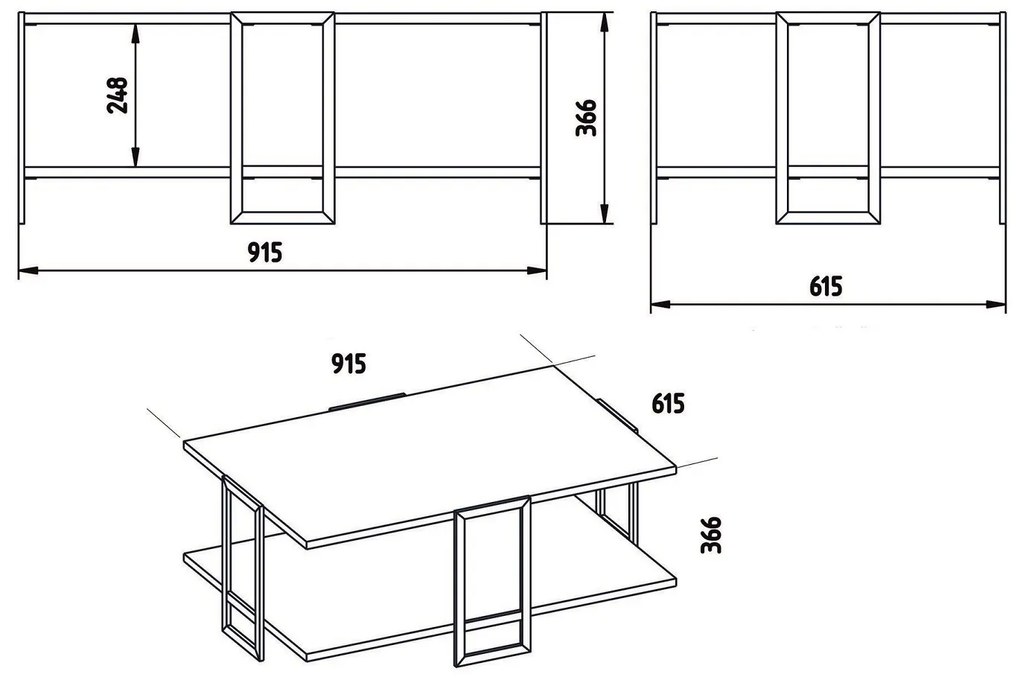 Designový konferenční stolek Abequa 91,5 cm bílý