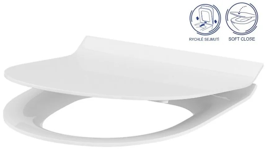 CERSANIT - WC SEDÁTKO CREA SLIM OVAL DUROPLAST ANTIB. SOFTCLOSE/JEDNO TLAČÍTKO K98-0177