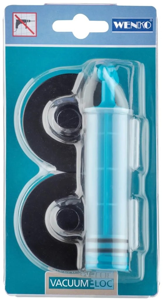 WENKO Lepicí sada černá pro Classic Plus BEZ VRTÁNÍ VacuumLoc černá 3x6x6 cm
