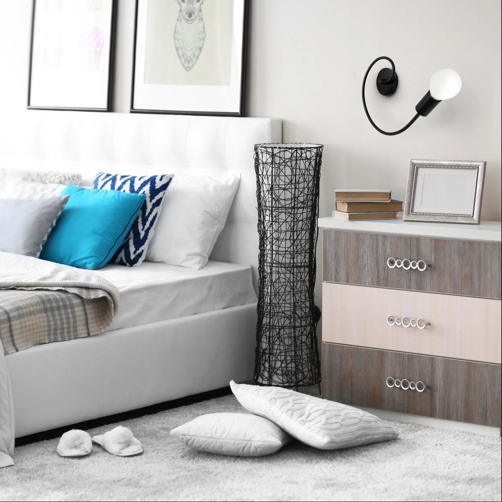 Toolight - Nástěnné svítidlo Loft 1xE27 60W APP743-1W, černá, OSW-01108