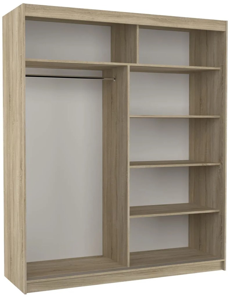 Šatní skříň s posuvnými dveřmi Chester - 180 cm Barva: Bílá