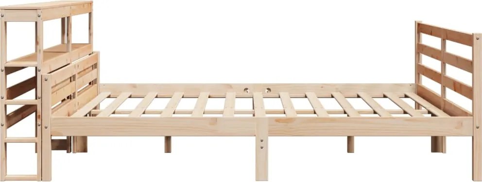 Rám postele s čelem 200 x 200 cm masivní borové dřevo 3305951