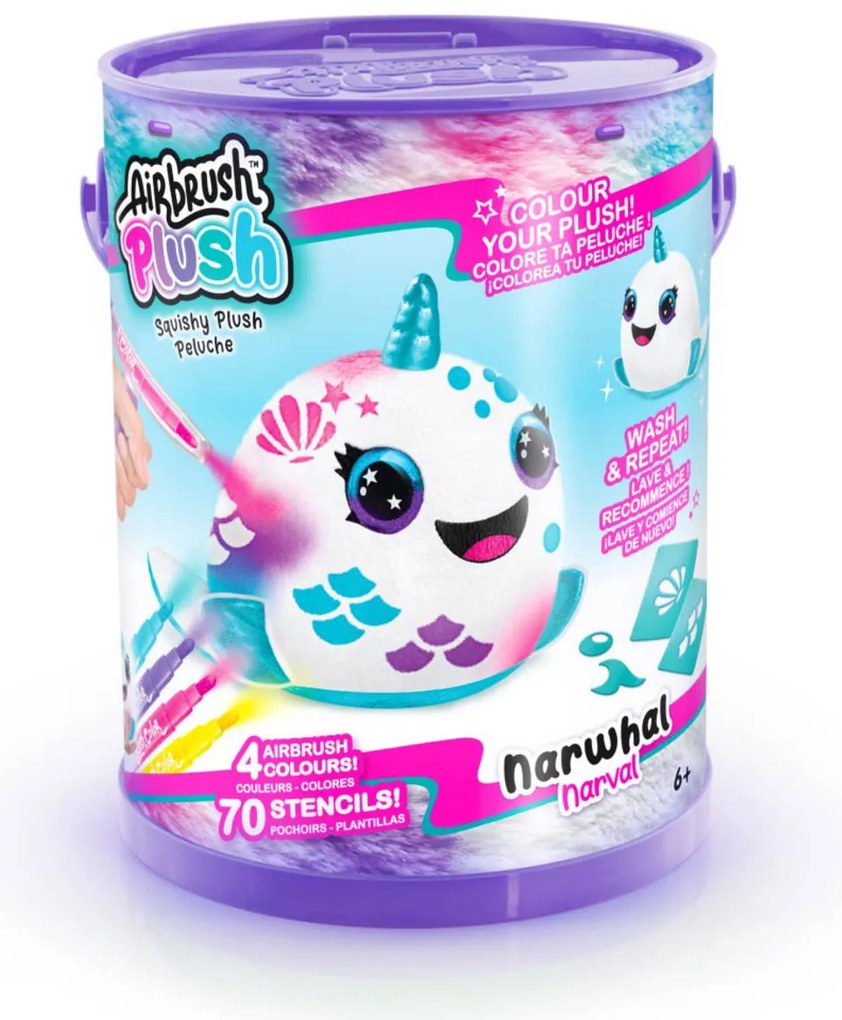 EP Line Airbrush Squish Pals Paint Can set plyšák k vybarvení 3 druhy ofg266