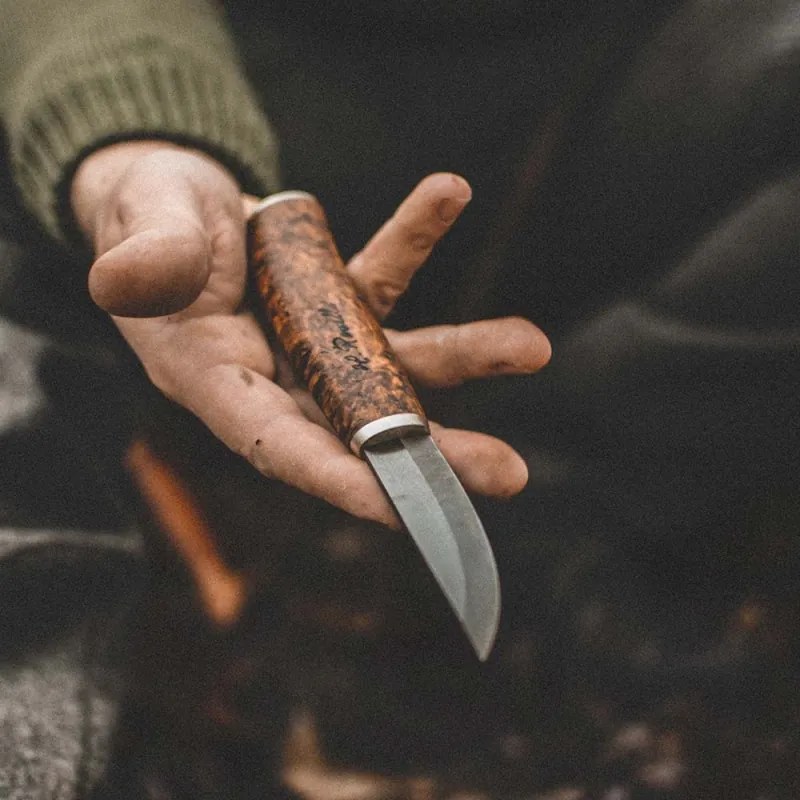 Finský nůž Roselli Wootz 19,5cm / stříbro