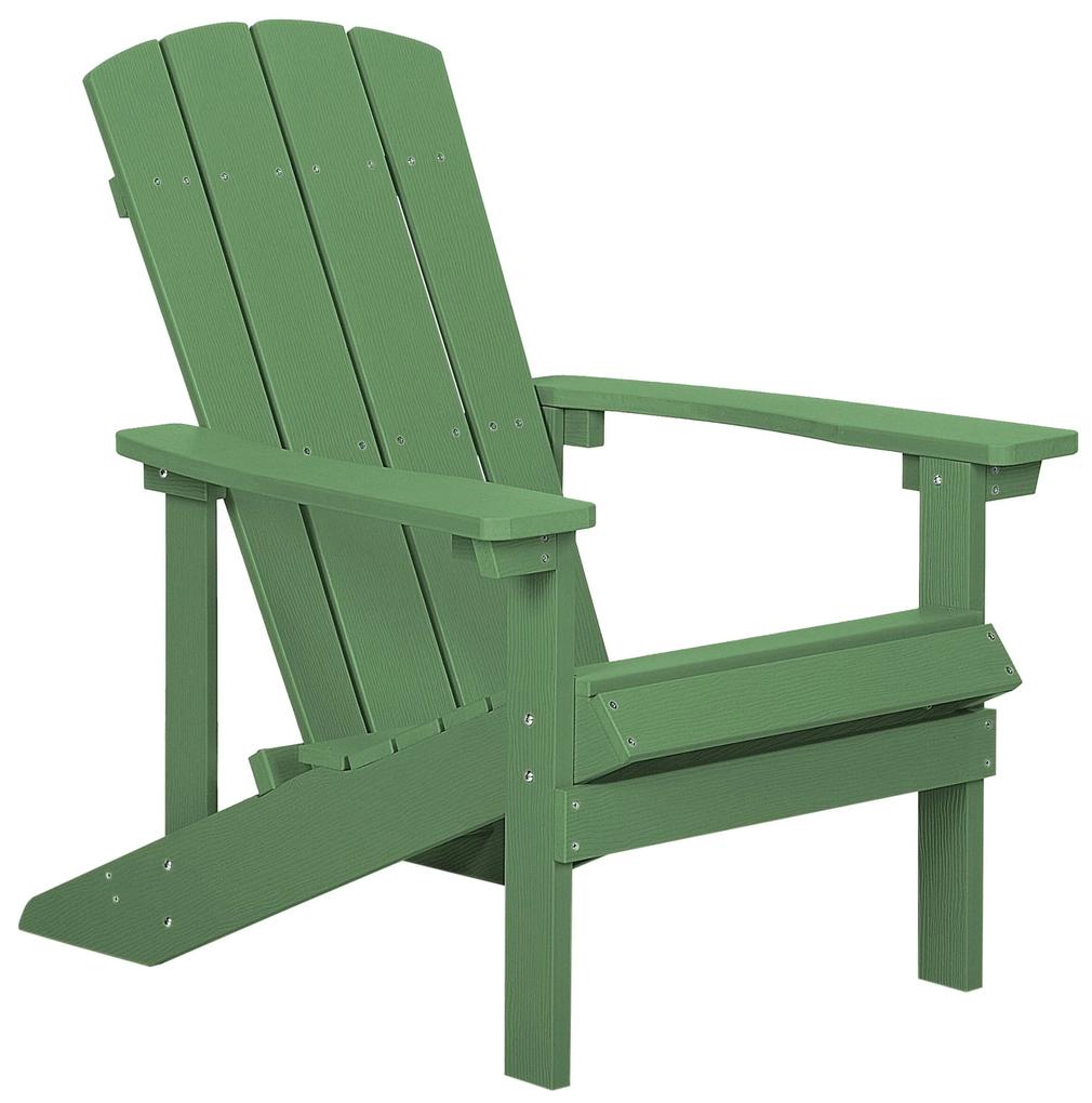 Zahradní židle s podnožkou zelená ADIRONDACK Beliani
