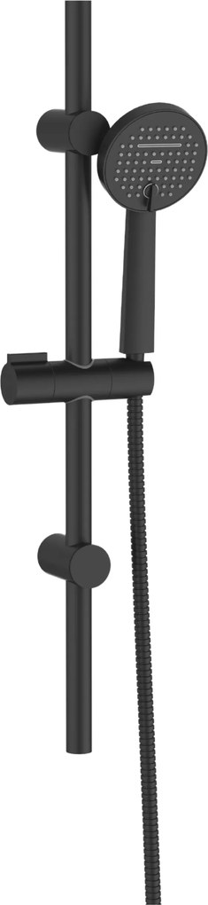 Invena Kalitea, sprchový sloup 70cm s ruční sprchovou hlavicí, ruční hlavice 2-funkce, černá matná, INV-AU-72-Z04-V