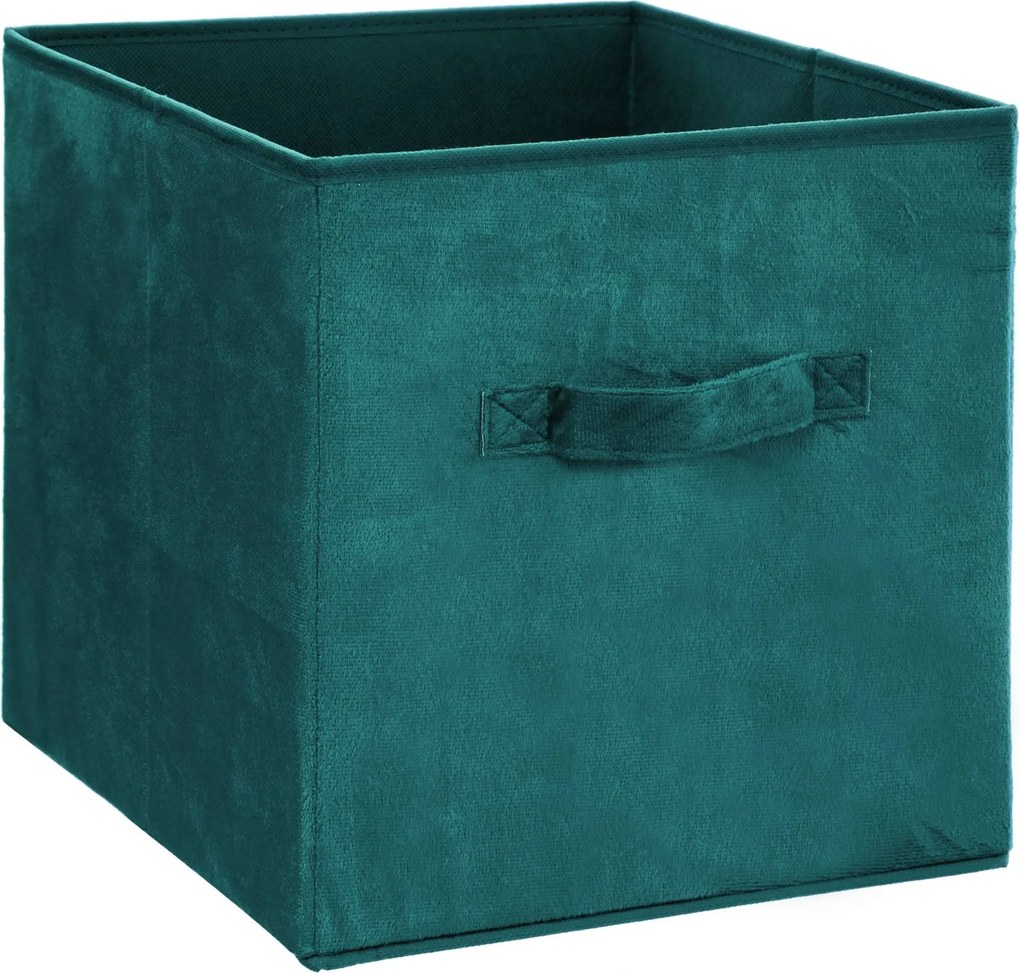Úložný box, velurový, zelený, 31 cm