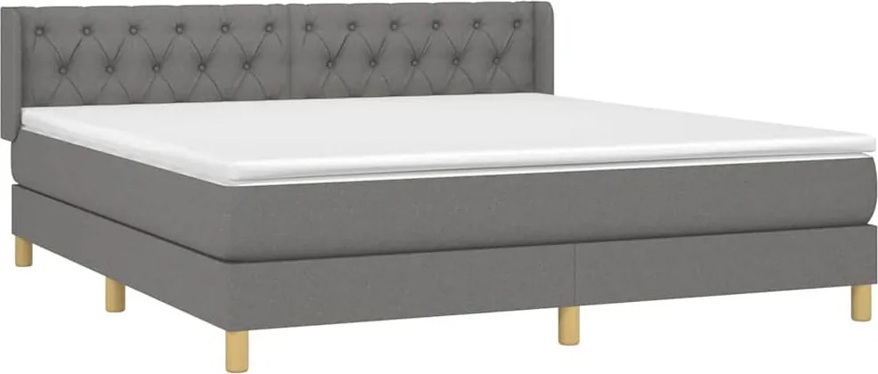 Box spring postel s matrací tmavě šedá 160x200 cm textil 3130522