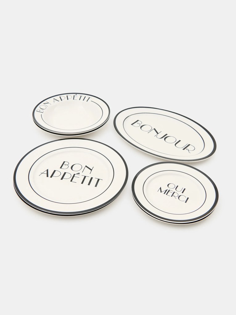 Sinsay - Keramické misky s nápisem Bon appétit 2 pack - vícebarevná
