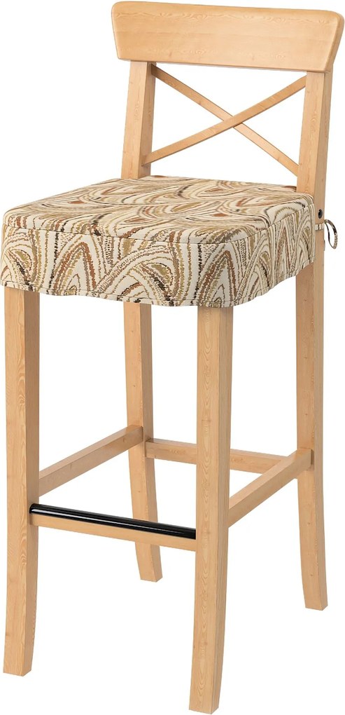 Sedák na židli IKEA Ingolf - barová barva béžová látka pletený vzor, vzorované