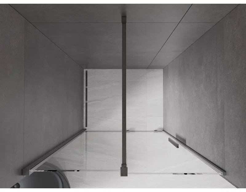 Mexen Velar, posuvné dveře do otvoru 100x200 cm, 8mm čiré sklo, grafitová matná, 871-100-000-01-66