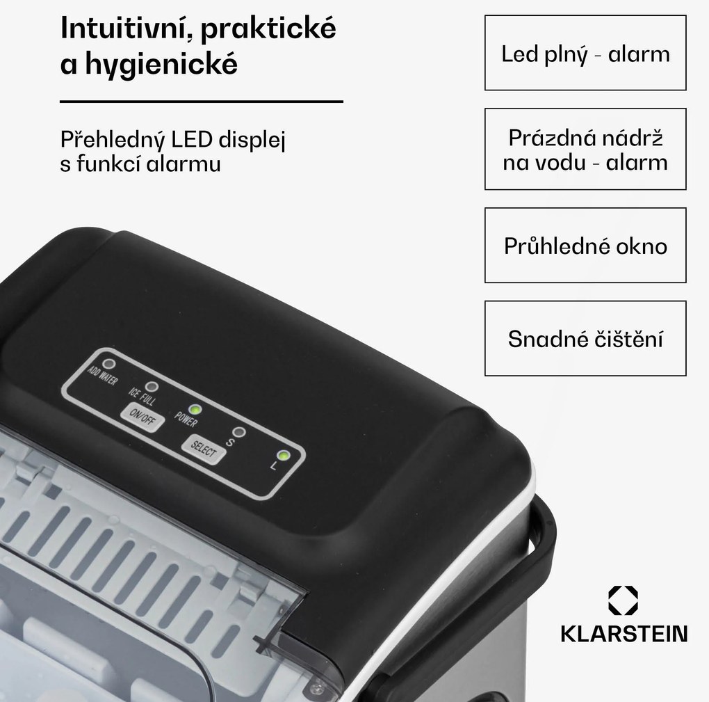 Klarstein Caldwell, výrobník ledu, 12 kg/24 h, 1,3 l