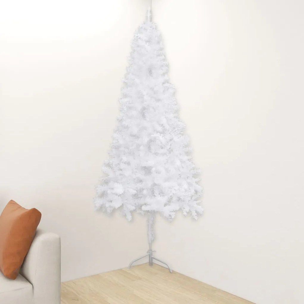 329167 vidaXL Rohový umělý vánoční stromek bílý 120 cm PVC