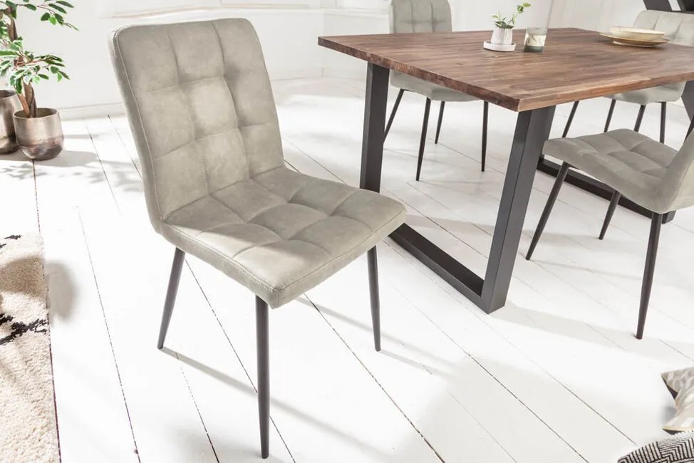 Designová jídelní židle Favali mikrovlákno šedá
