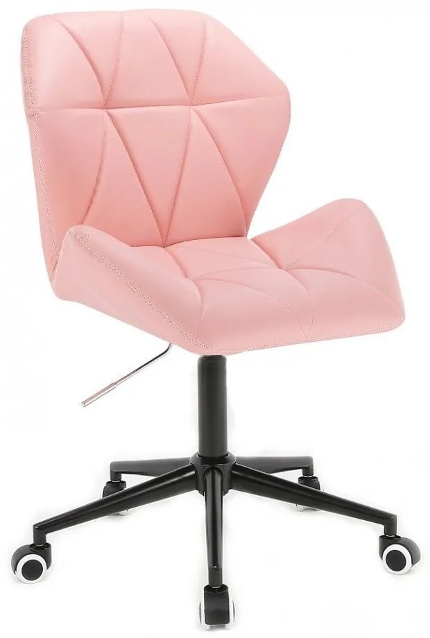 LuxuryForm Židle MILANO MAX na černé podstavě s kolečky - růžová