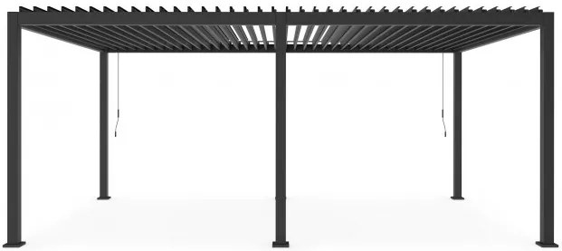 BIZZOTTO Antracitová hliníková pergola s uzavíracími lamelami OCEAN 3,6x6 m 0795783