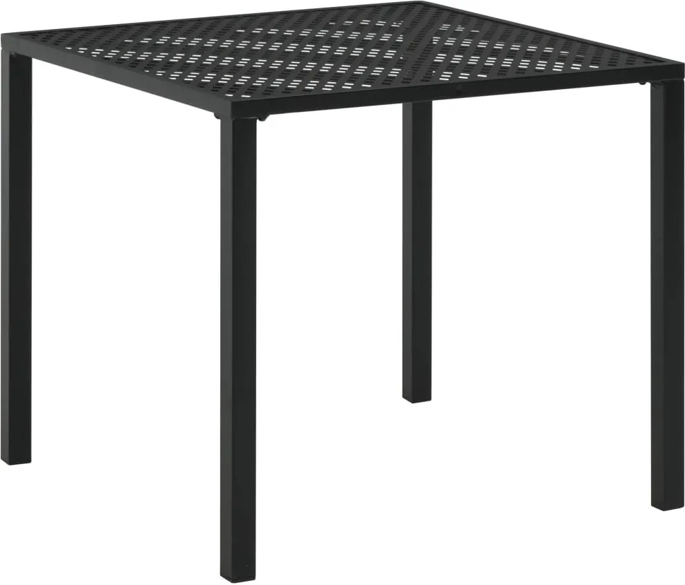 Venkovní jídelní stůl z oceli - černé pletivo | 80x80x72 cm