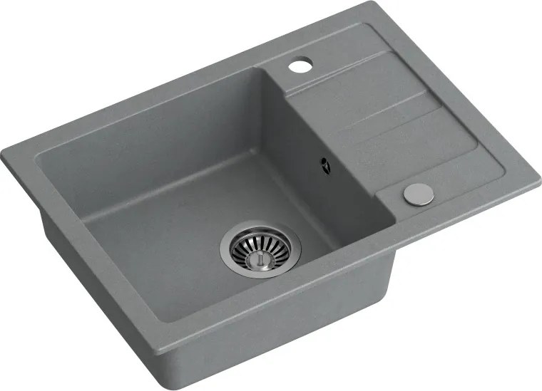 Šedý kuchyňský granitový dřez QUADRON TOM 116
