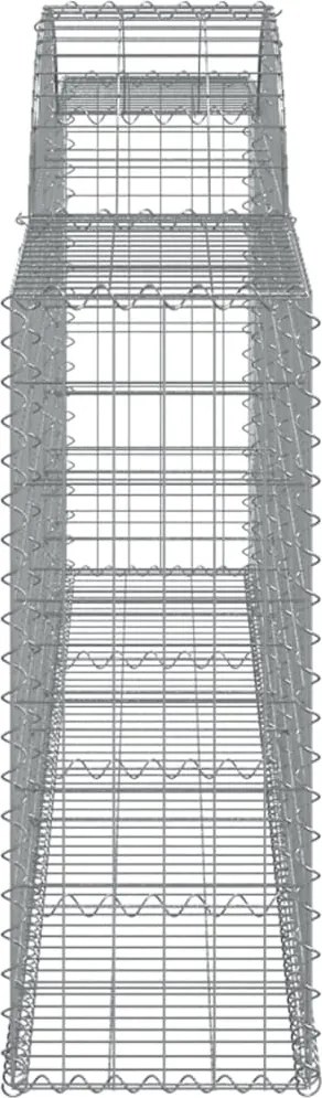 Klenuté gabionové koše 9 ks 300x30x80/100 cm pozinkované železo 3146510