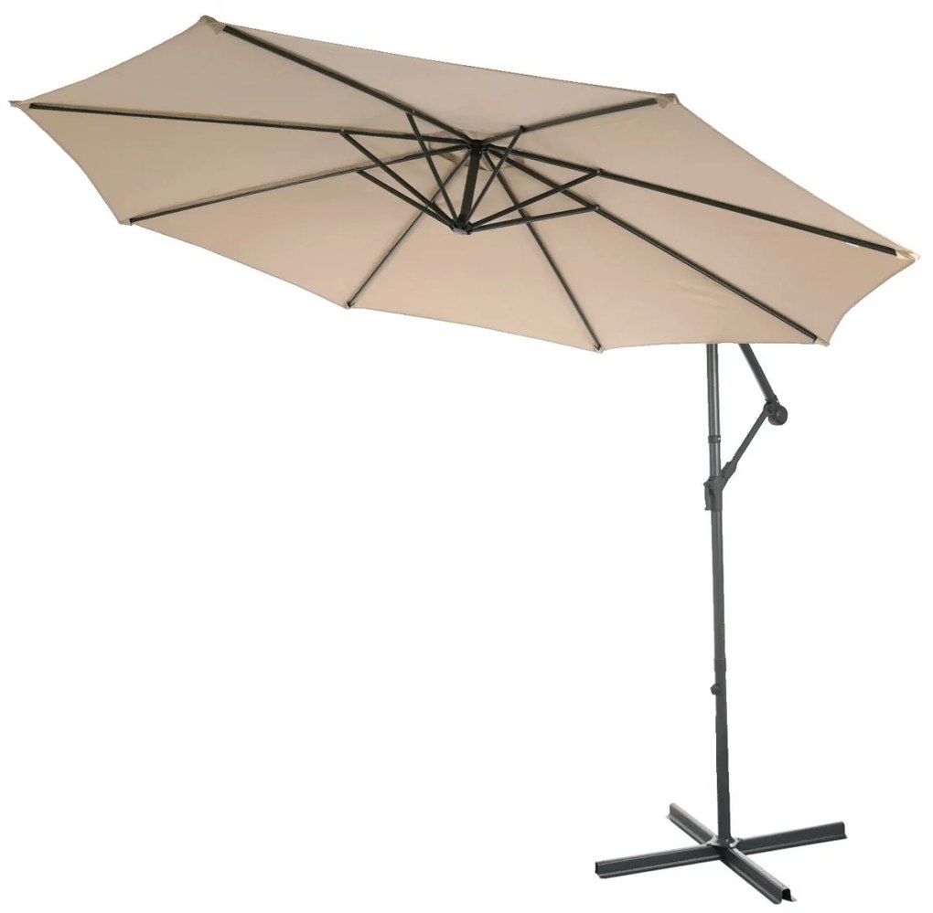 Slunečník Acerra Ø 3m bez stojanu-polyester/ocel - pískovo-béžová