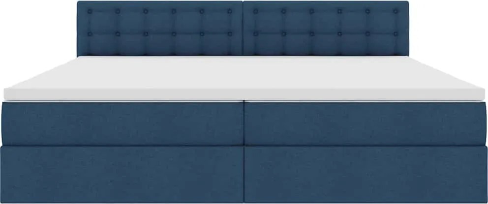 Postel s úložným prostorem a matrací Modrá 200 x 200 cm Samet 3370661