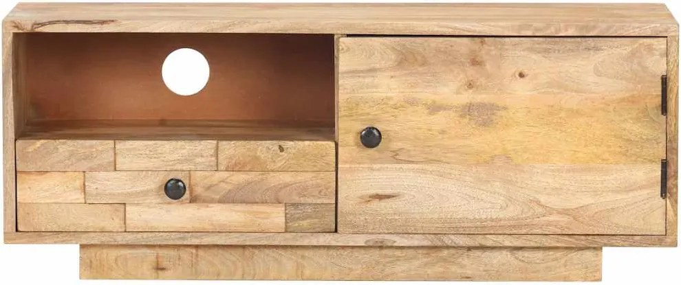 TV stolek 92 x 30 x 35 cm masivní mangovníkové dřevo 320466