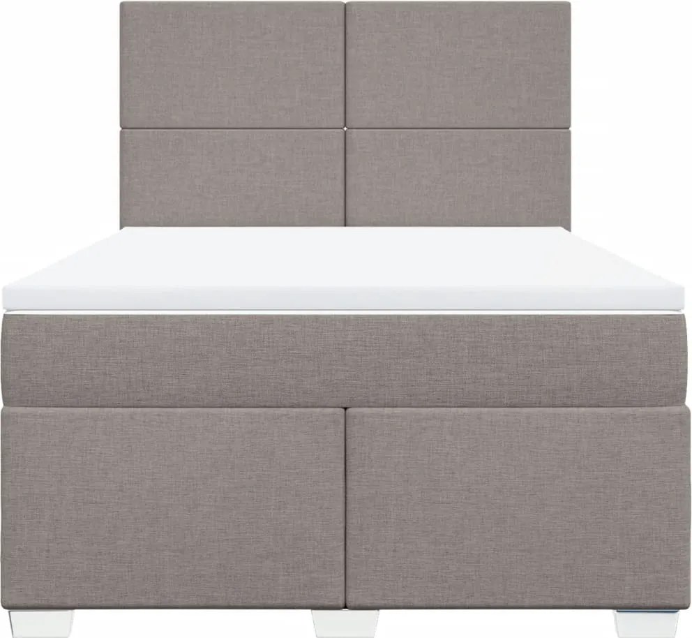 Box spring postel s matrací taupe 140x190 cm textil 3290480