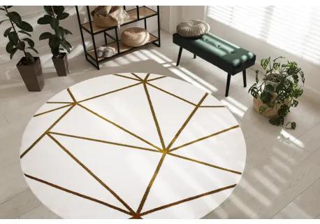 koberec kulatý EMERALD výhradní 1013 glamour, stylový geometrický kré velikost kruh 120 cm | krásné koberce cz