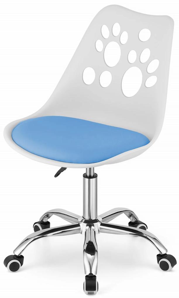 Bílo-modrá kancelářská židle PRINT