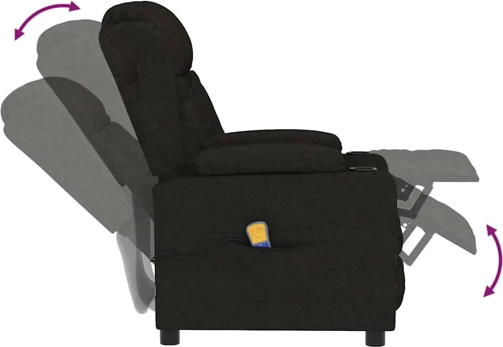 Masážní křeslo černé textil 339060