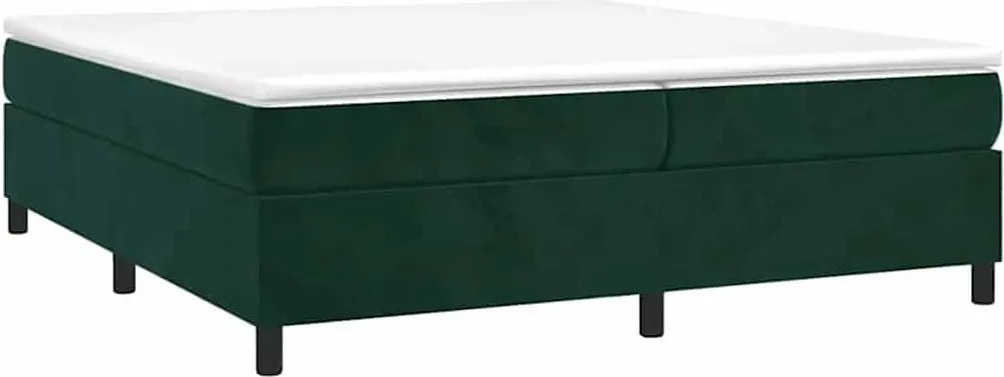 Box spring postel s matrací tmavě zelená 200x200 cm samet 3144702