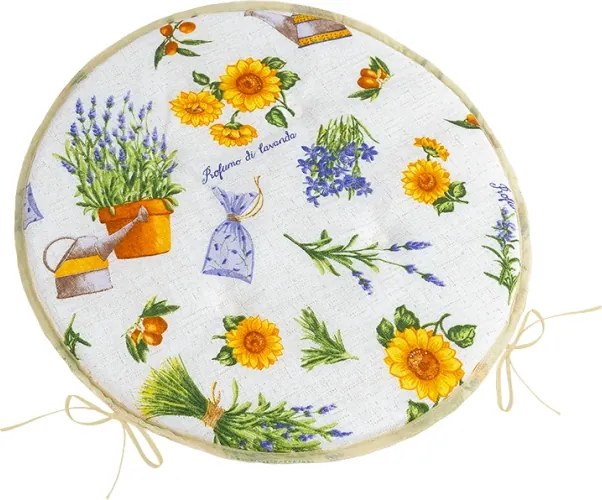 Bellatex Sedák EMA kulatý hladký průměr 40 cm Levandule Fialová,Žlutá