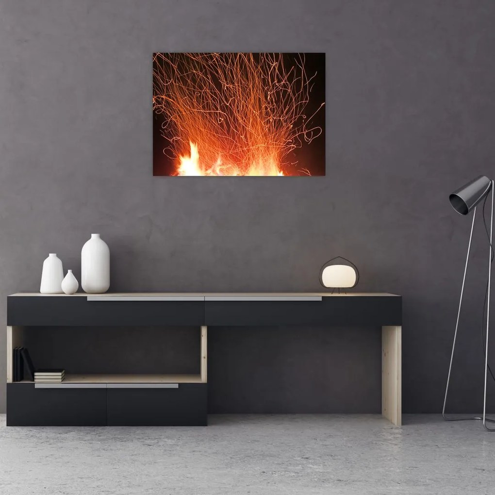 Skleněný obraz ohně (70x50 cm)