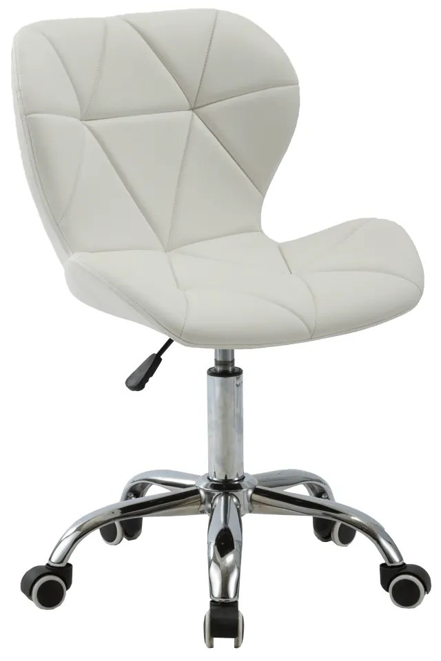 Kancelářská židle ARGUS ekokůže bílá, kov chrom
