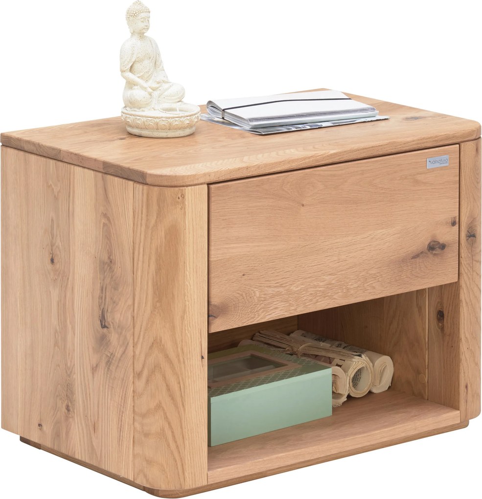 XXXLutz NOČNÍ STOLEK, divoký dub, barvy dubu, 60/45/38 cm Valnatura - 002054000203