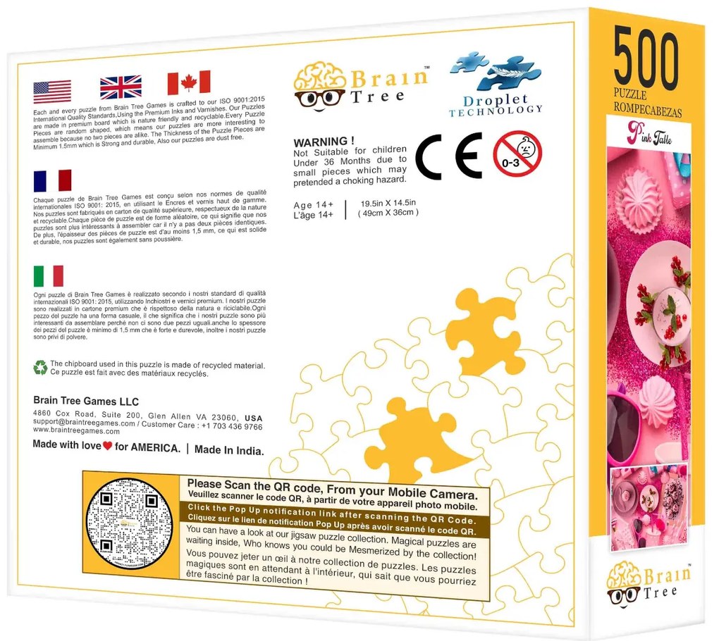 Brain Tree Puzzle Růžově prostřeno 500 dílků