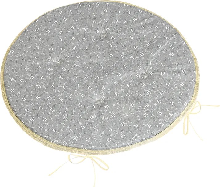 Bellatex Sedák Adéla kulatý hladký Šedá,Bílá 40 cm, (průměr)