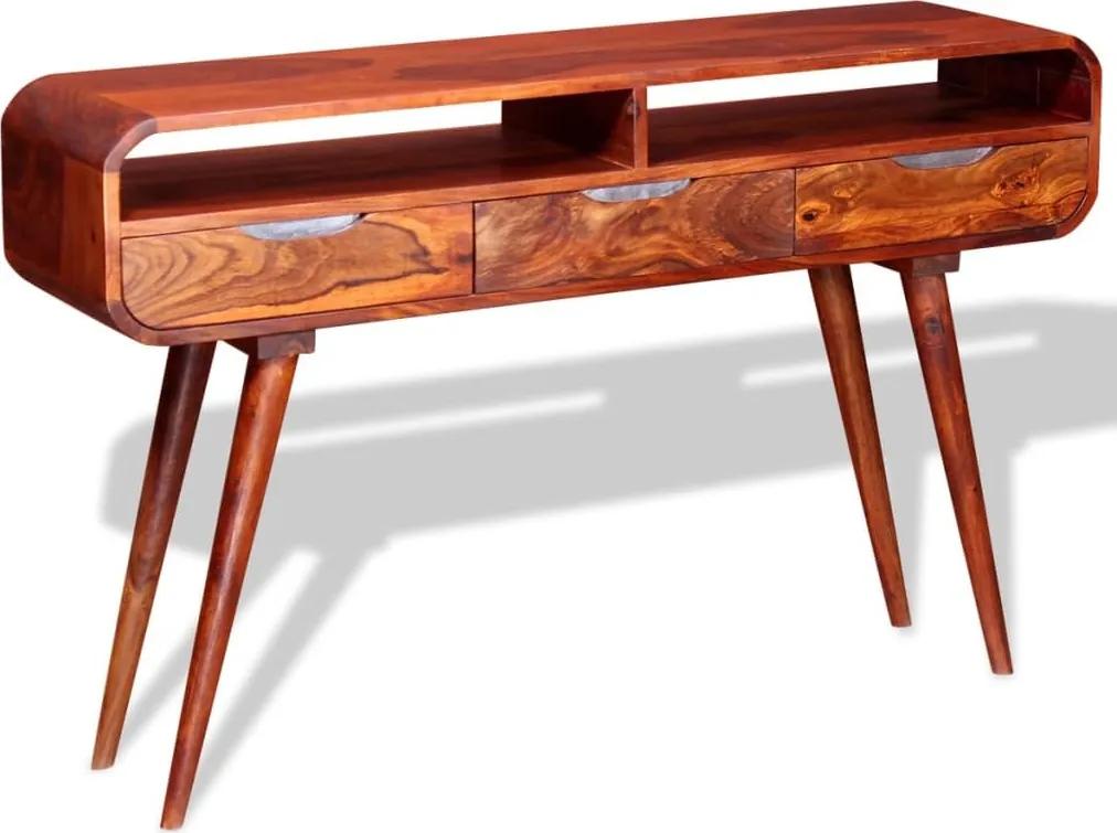 vidaXL Konzolový stolek z masivního sheeshamu 120x30x75 cm [243951]